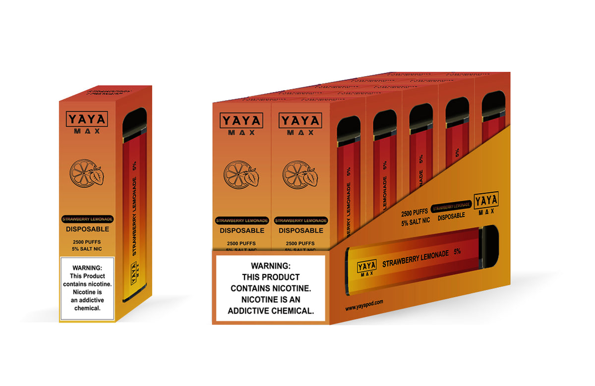 YAYA MAX 2500 - STRAWBERRY LEMONADE 10 pack – Yayabars